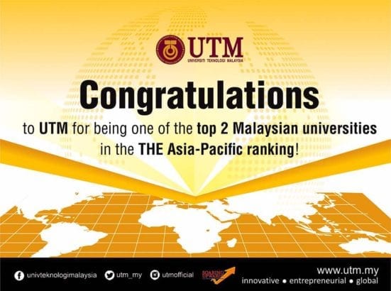 Times Higher Education Asia-Pacific Ranking 2017: UTM joint top ...
