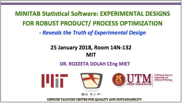 Short Course on MINITAB Statistical Software: Experimental Designs for ...