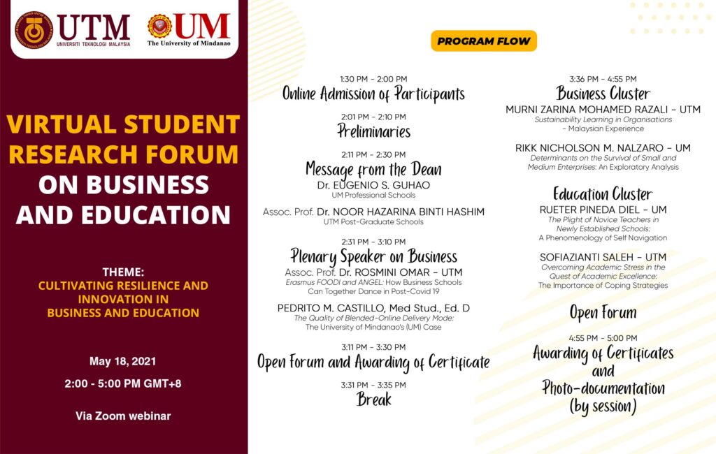 Universiti Teknologi Malaysia and University of Mindanao, Philippines ...