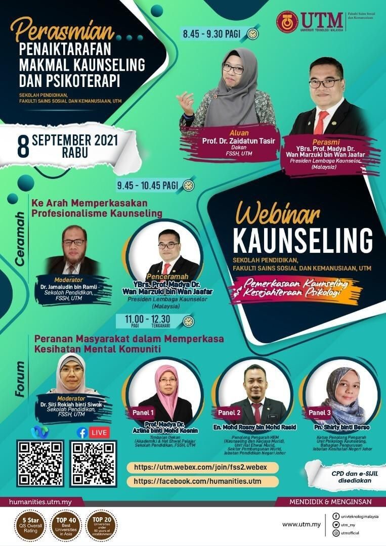 Webinar & Perasmian Penaiktarafan Makmal Kaunseling dan Psikoterapi ...