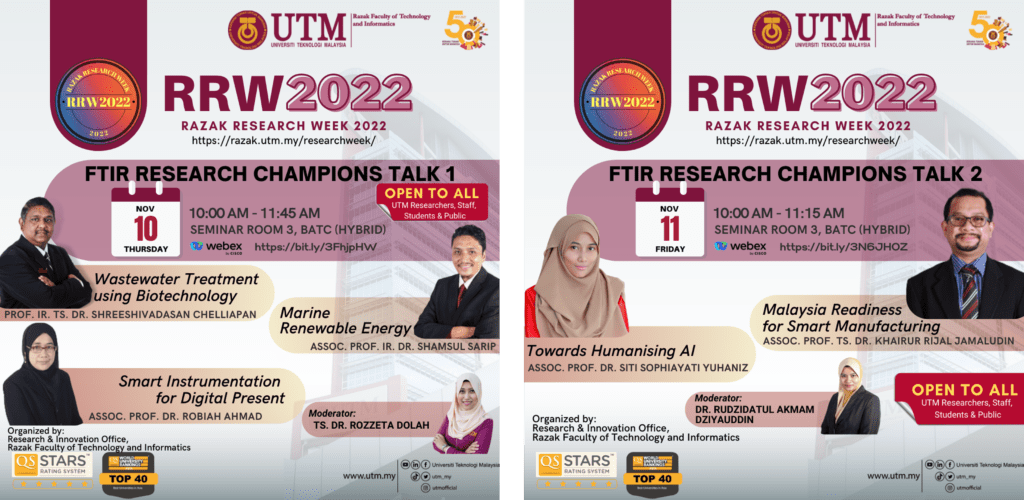 Razak Research Week 2022 (RRW 2022) Cultivate & Establish An Impactful Research Culture – UTM ...