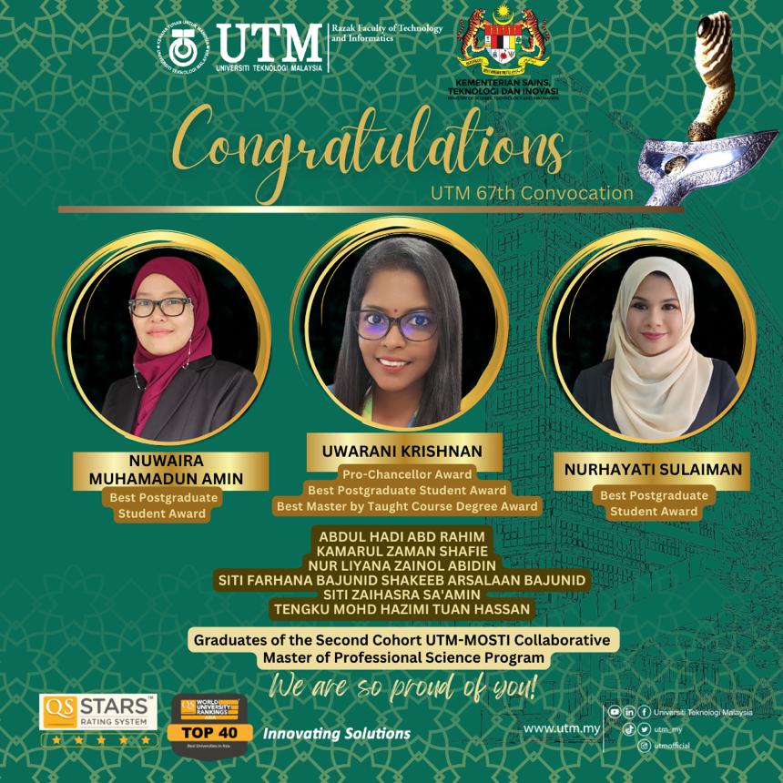 UTM-MOSTI Master of Professional Science Celebrates Second Cohort ...