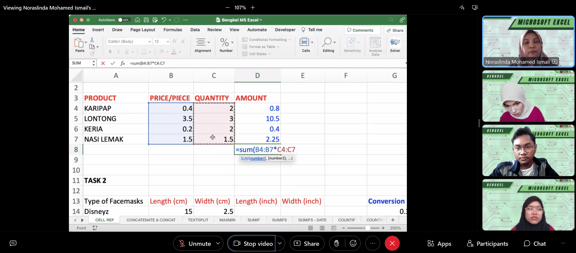 Bengkel Microsoft Excel Anjuran SEJATI sesi 2023/2024 – UTM NewsHub