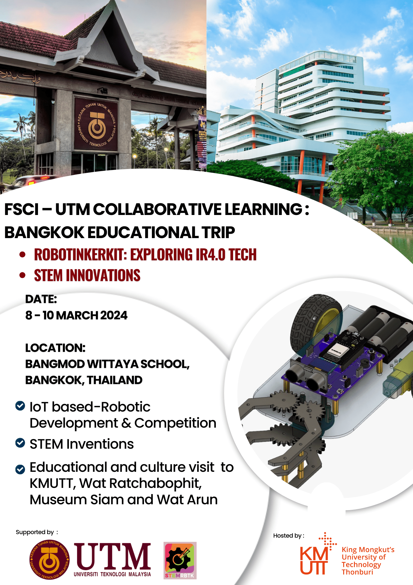 UTM and KMUTT Collaborate for the FSci-UTM Educational Trip to Bangkok 2024 – UTM NewsHub