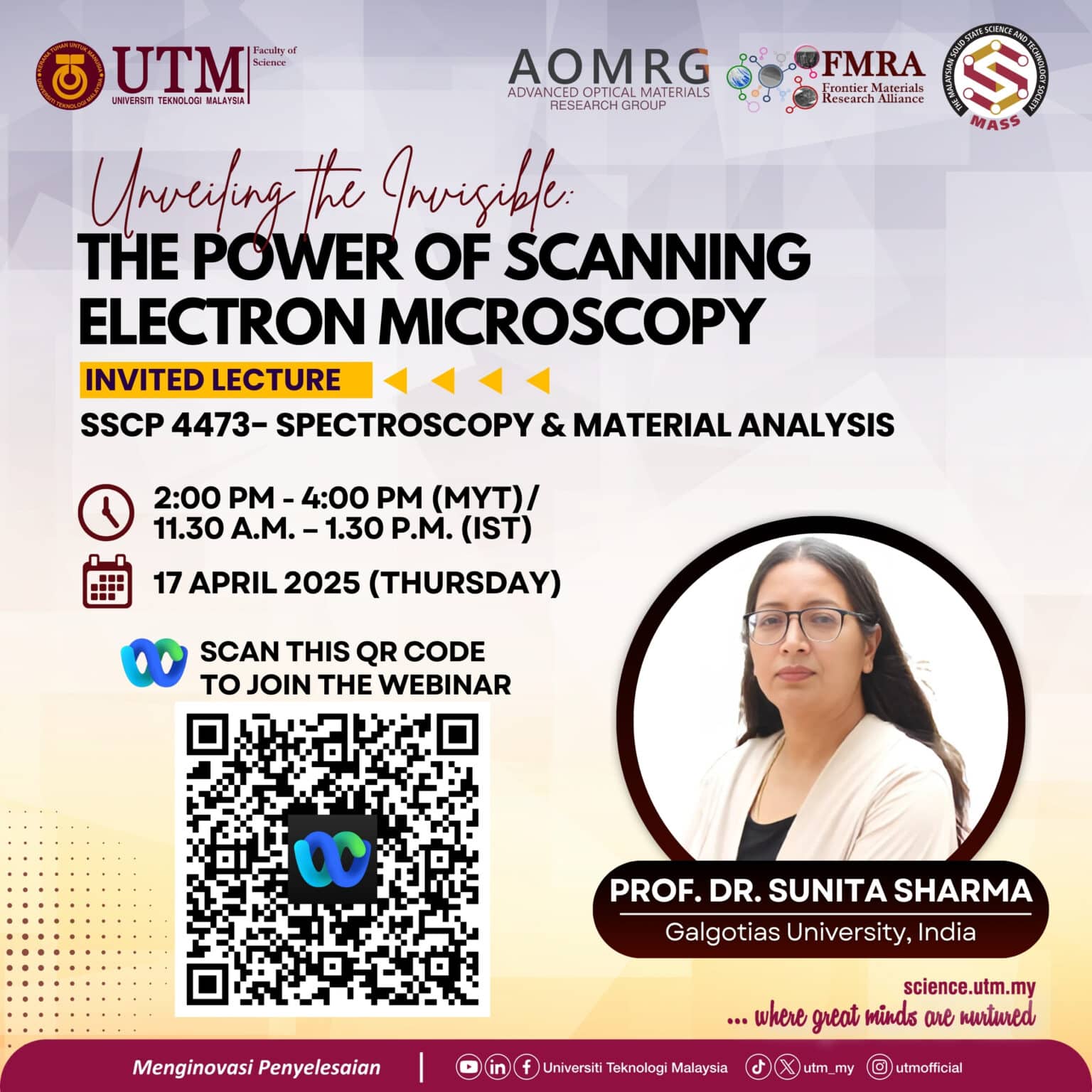 Insightful SEM Webinar Featuring Prof. Dr. Sunita Sharma – UTM NewsHub